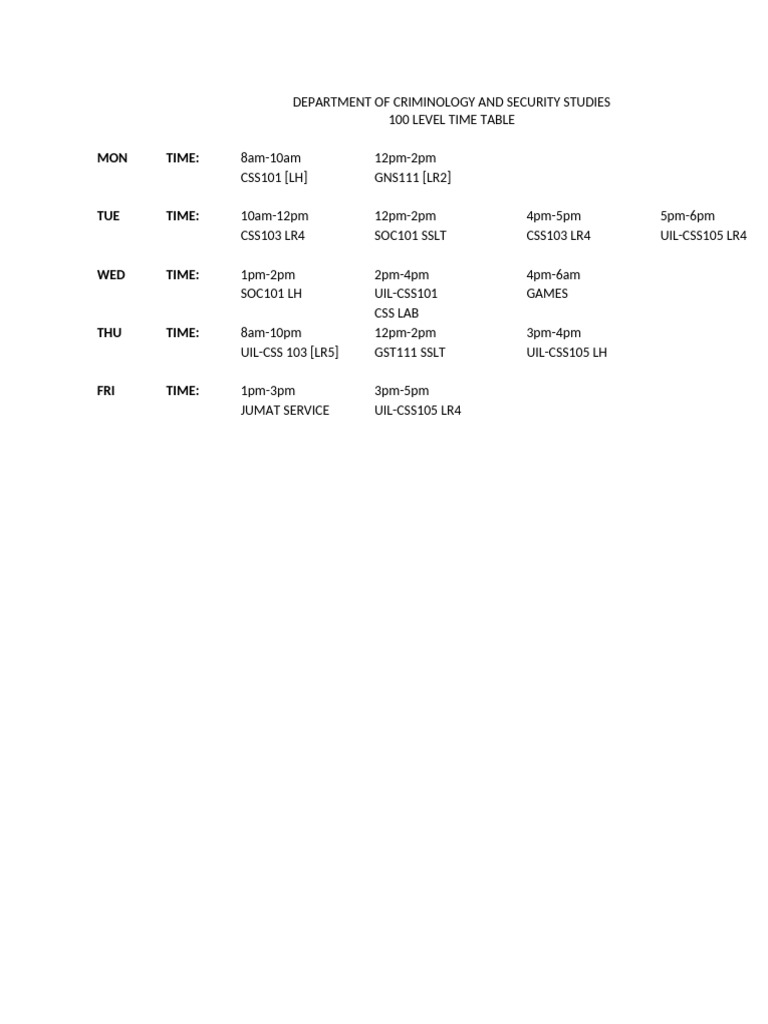 Department of Criminology and Security Studies | PDF | Social Science ...