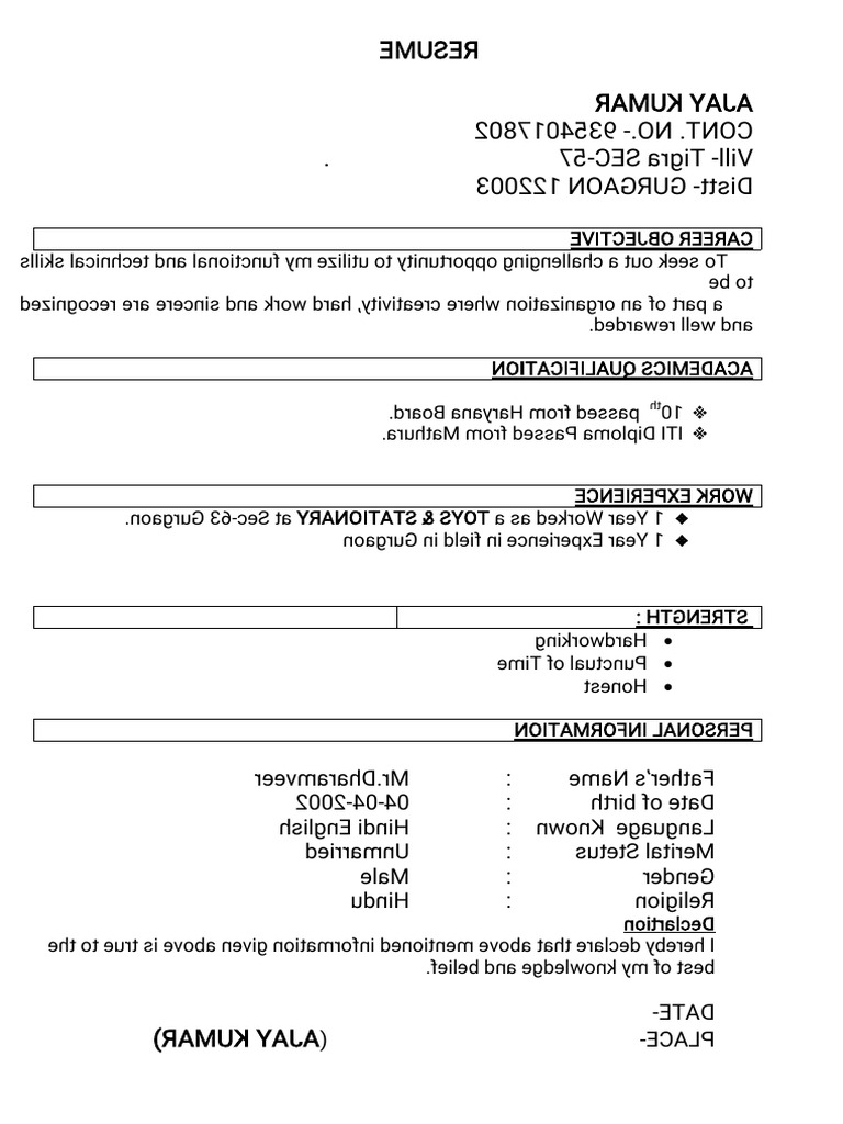 Ajay Kumar Resume - Career Objective & Experience | PDF