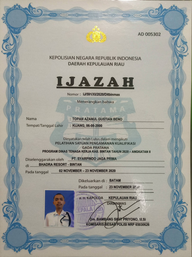Kta + Ijazah Gada Pratama Topan | PDF