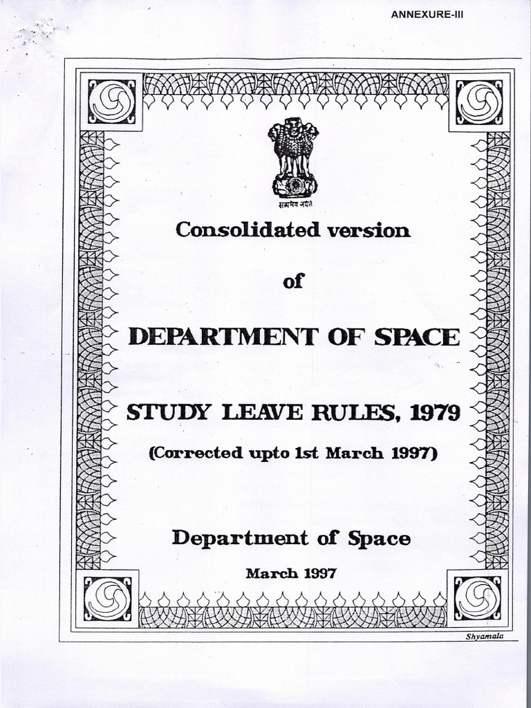 ISRO Study Leave Rules 1997 | PDF | Salary | Justice
