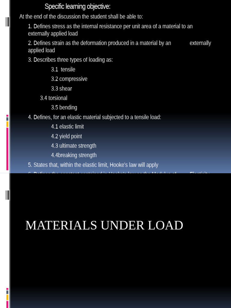 PP10 Materials Under Load | PDF | Strength Of Materials | Stress ...