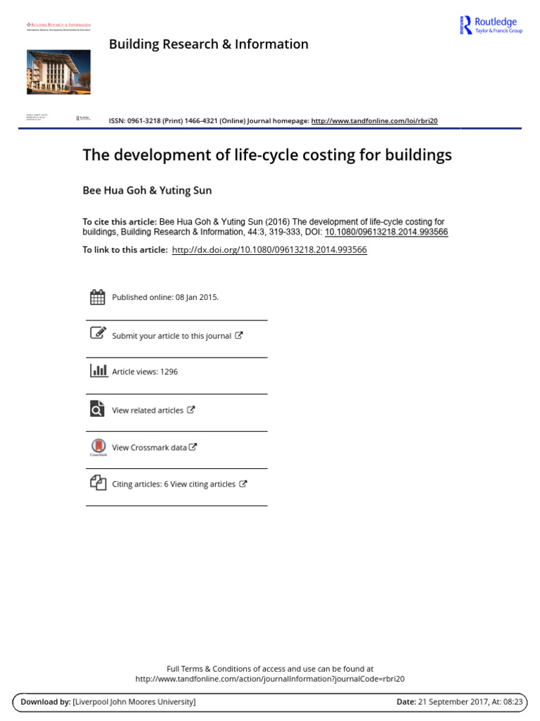 Development of LCC For Buildings - Research Articles | PDF | Life Cycle ...