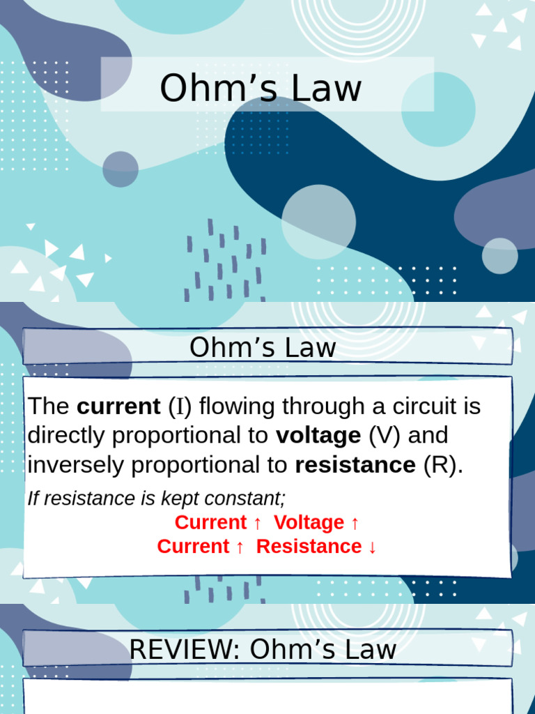 3_Ohm's Law (1) | PDF | Electrical Resistance And Conductance | Volt