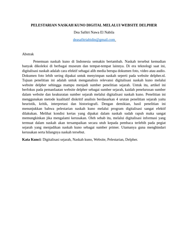 Pelestarian Naskah Kuno Melalui Digital | PDF Pelestarian Naskah Kuno Melalui Digital | PDF