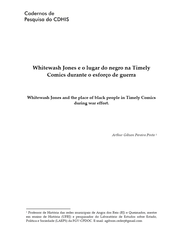 Whitewash Jones: Racismo em Quadrinhos WWII | PDF | Super-heróis ...