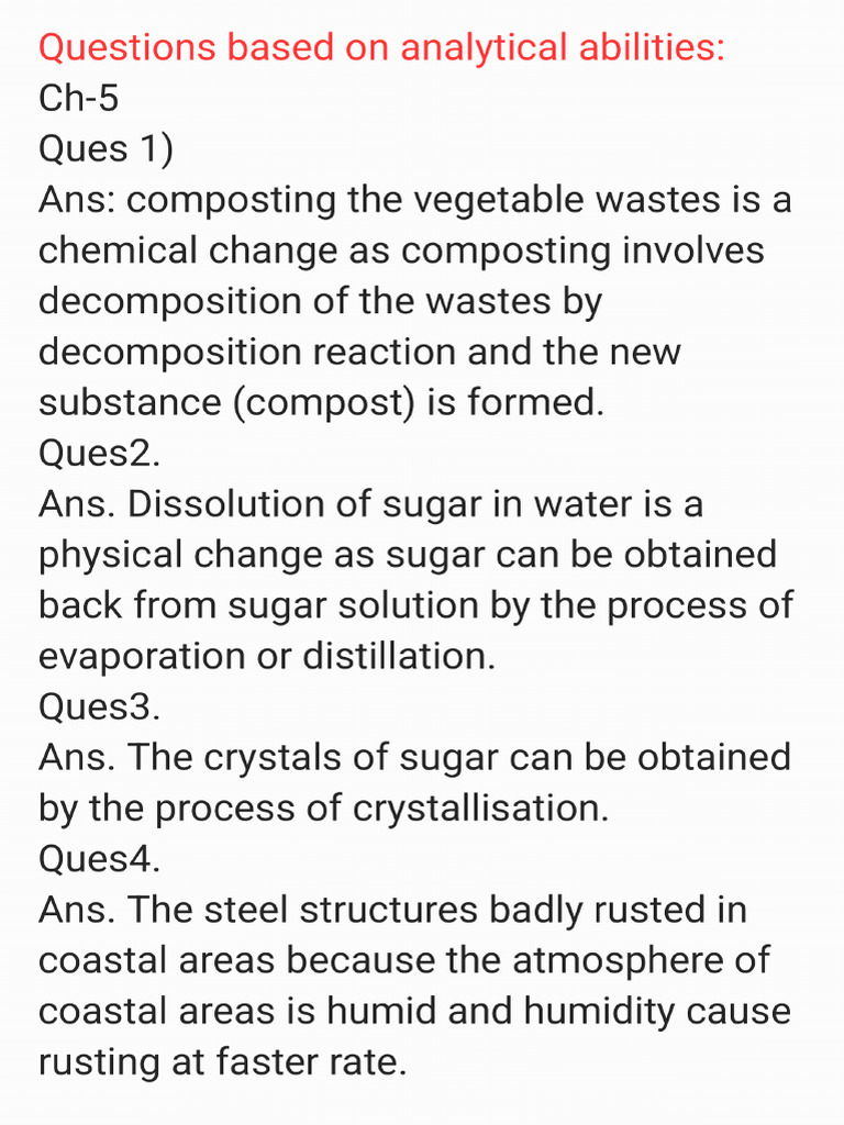 CH 5 Science Notes | PDF