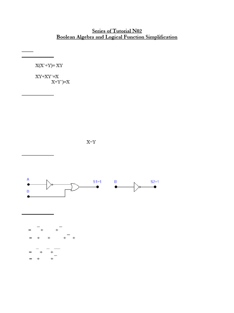 Digital Electronics TD2 2024 | PDF | Logic | Mathematical Logic
