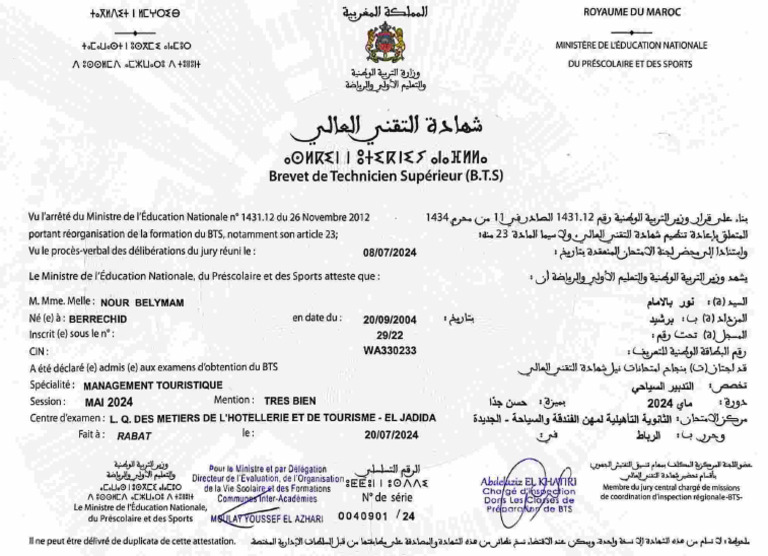 BTS DIPLOME - Compressed | PDF