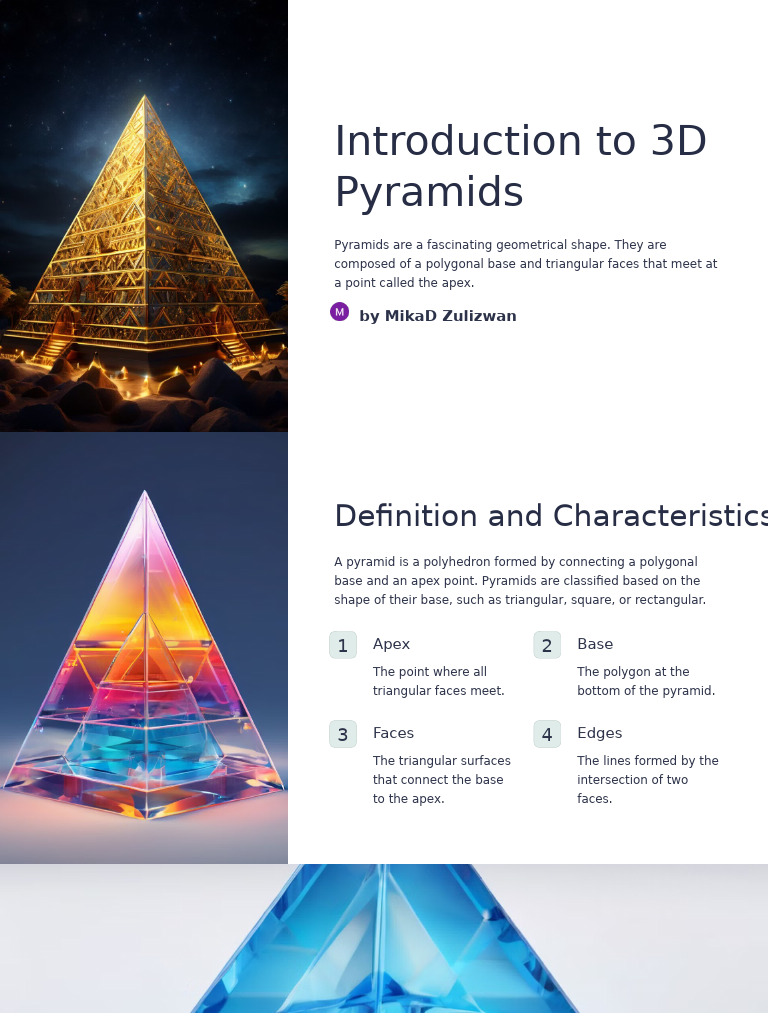 Introduction To 3D Pyramids | PDF | Area | Triangle