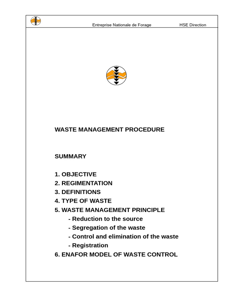 Waste Management Procedure Overview | PDF | Waste | Incineration