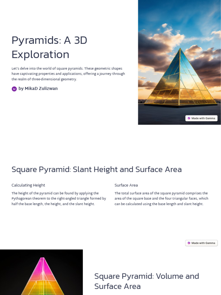 Pyramids A 3D Exploration | PDF | Teaching Methods & Materials