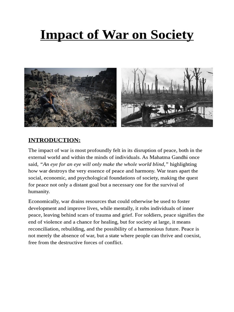 Effects of War on Society and Peace | PDF