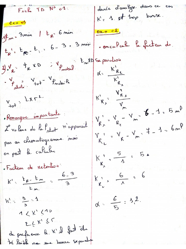 Solution Fiche 1 Chromato | PDF
