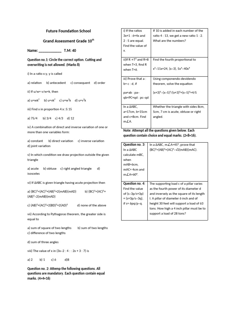 grade 10th maths(sci) | PDF | Triangle | Geometry