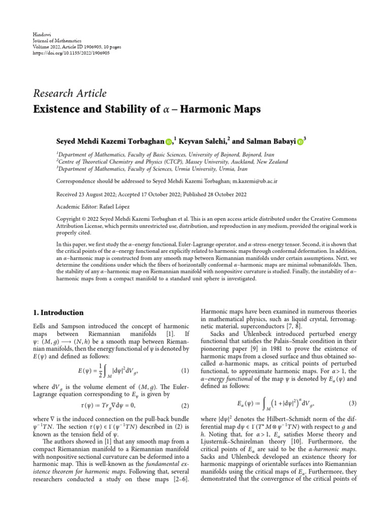 Existence and Stability of A-Harmonic Maps | PDF | Mathematical Physics ...