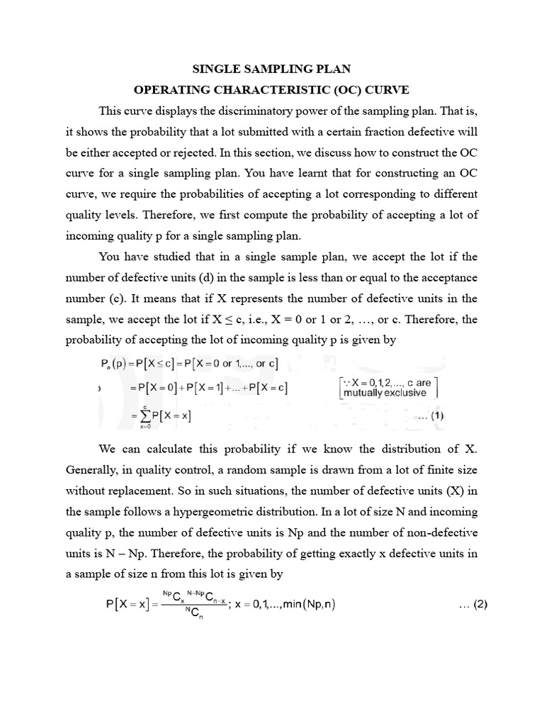 SSP - OC Curve | PDF | Probability Distribution | Probability