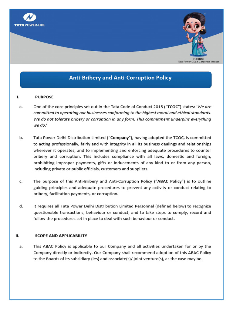 Anti-Bribery and Anti-Corruption Policy Mar'23 | PDF | Bribery | Justice