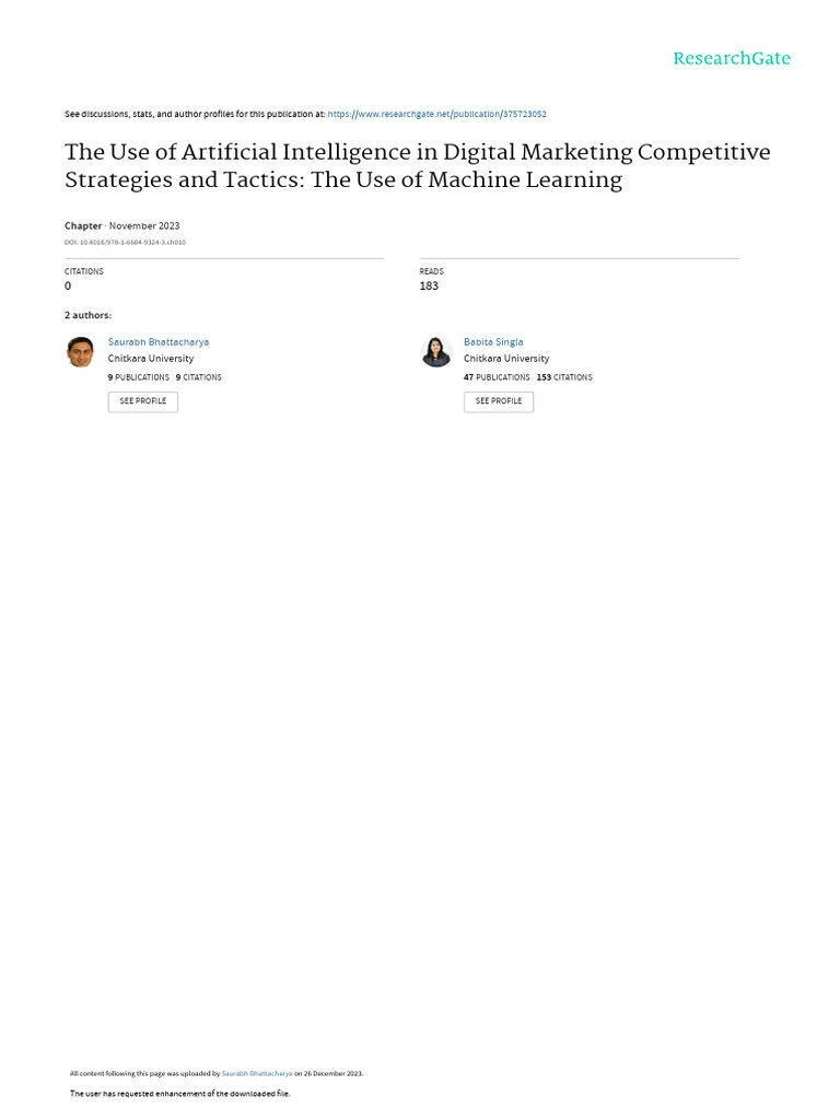 The Use of Artificial Intelligence in Digital Marketing Competitive Strategies and Tactics The ...