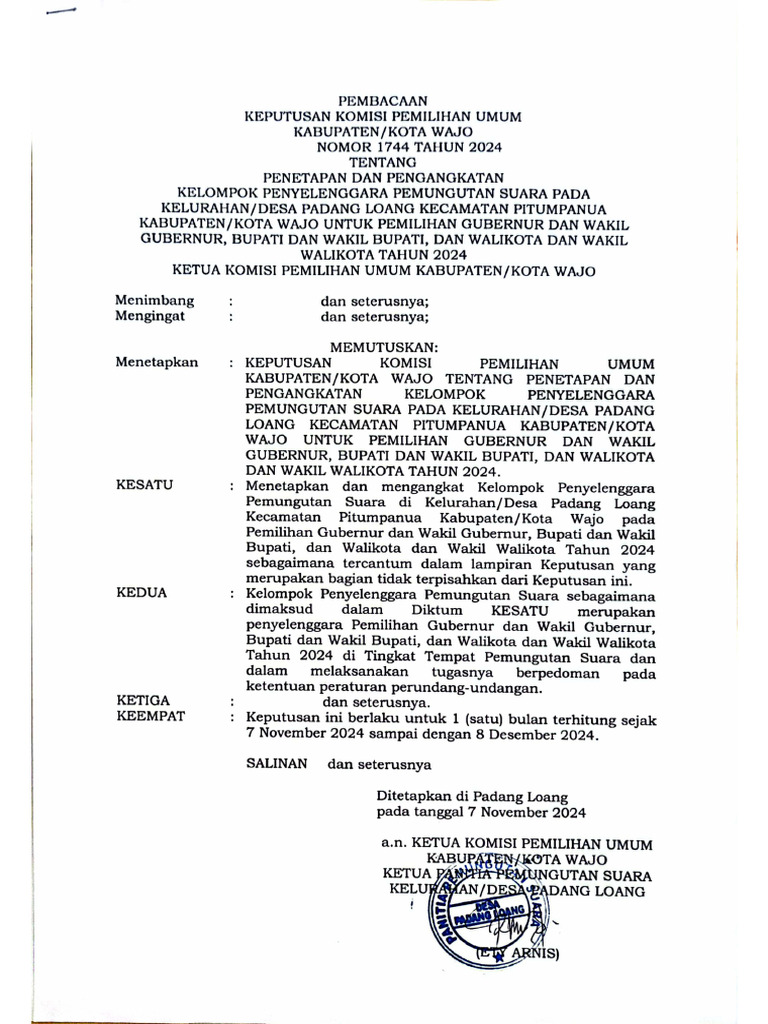 SK Pengangkatan KPPS | PDF