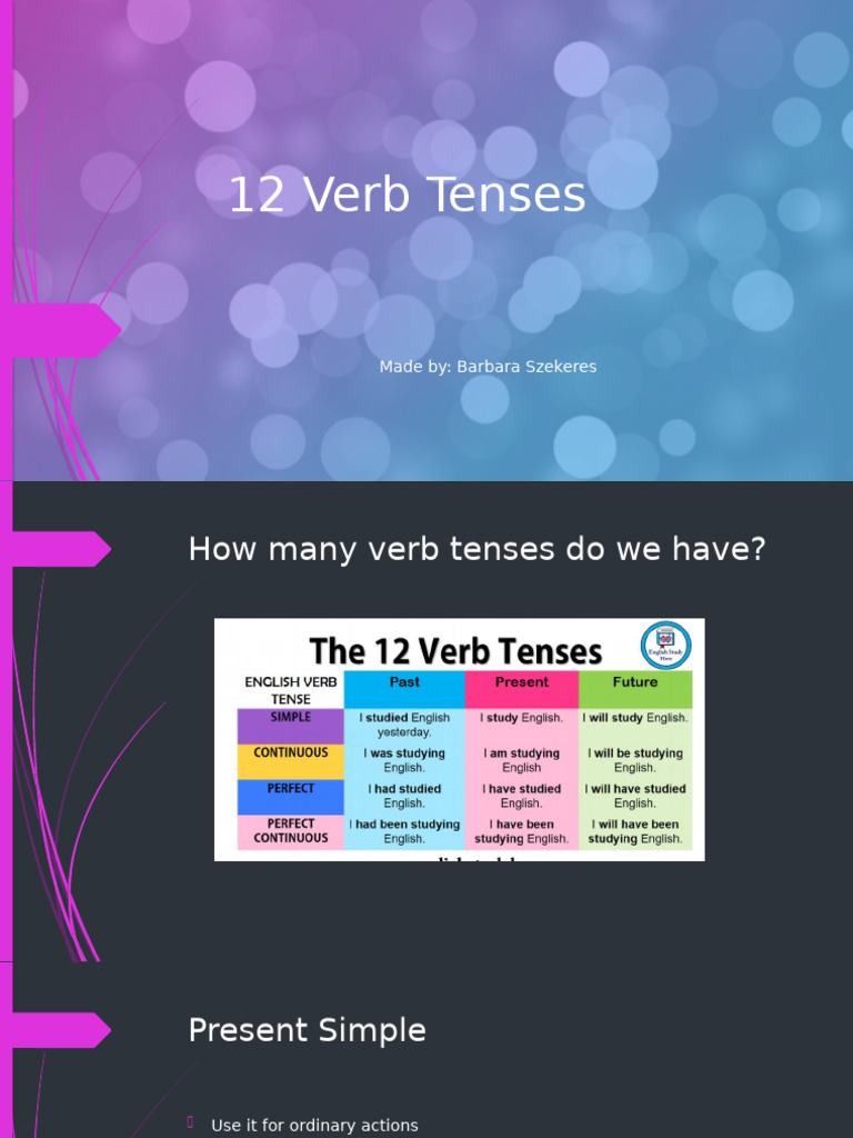 12 Verb Tenses | PDF