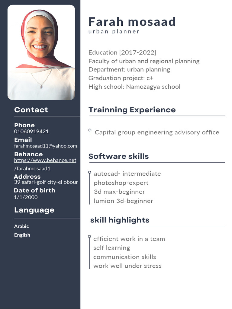 farah mosaad mohammed CV | PDF