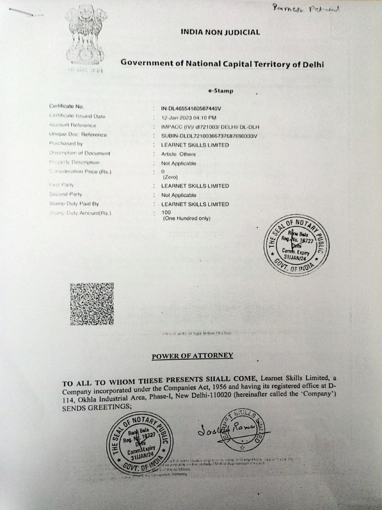 Power of Attorney | PDF | Power Of Attorney | Domain Name Registrar