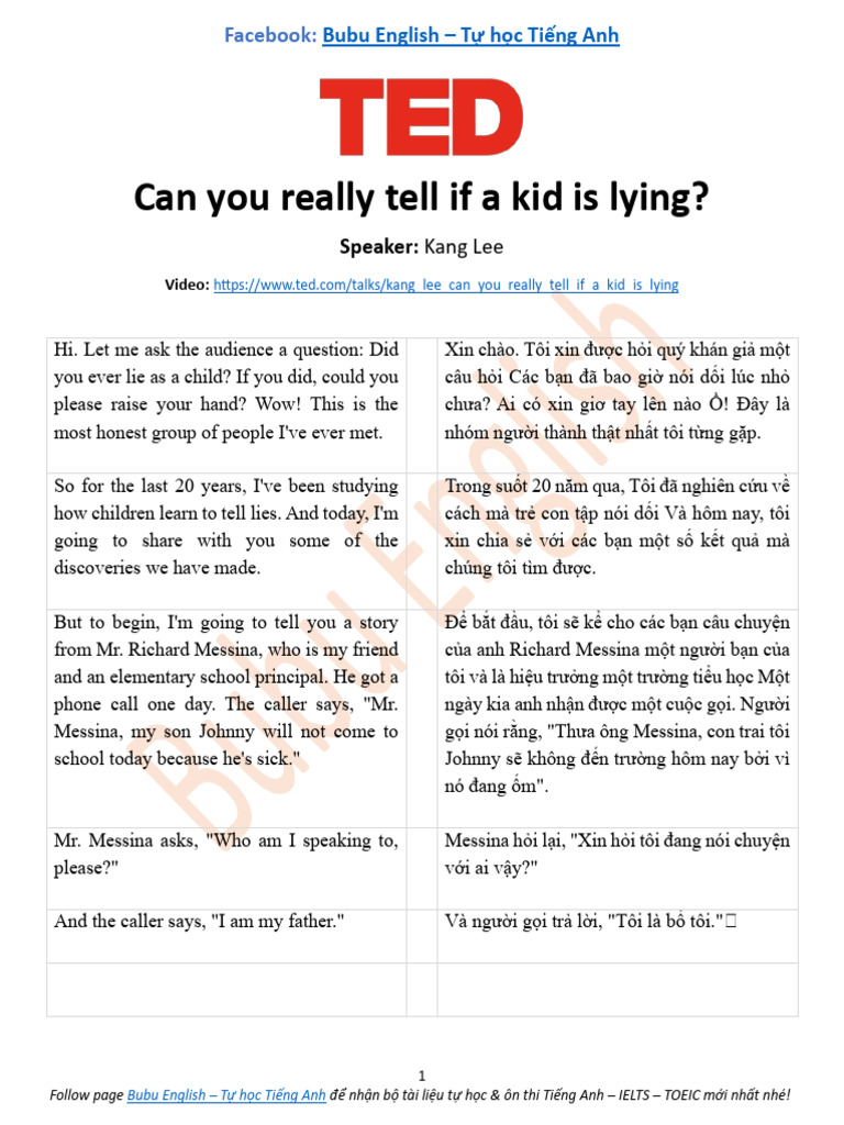 Can You Really Tell If A Kid Is Lying. | PDF