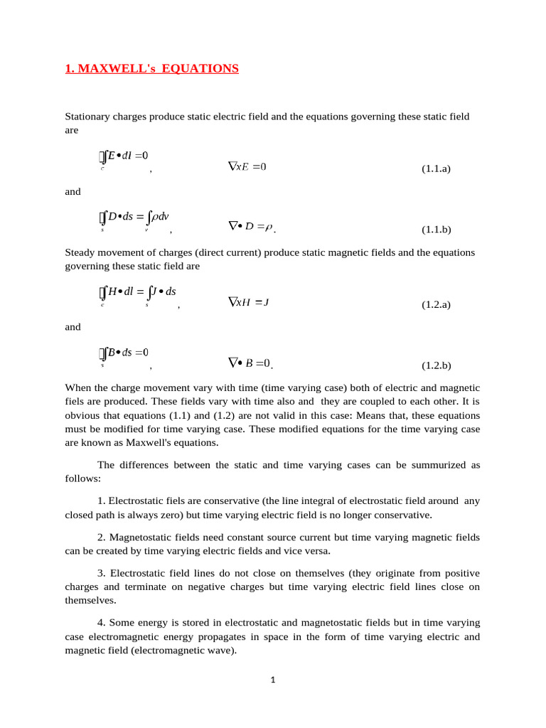 Understanding Maxwell's Equations | PDF | Electromagnetic Induction | Electric Field