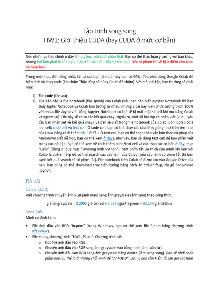 HW1 CUDAIntroduction | PDF