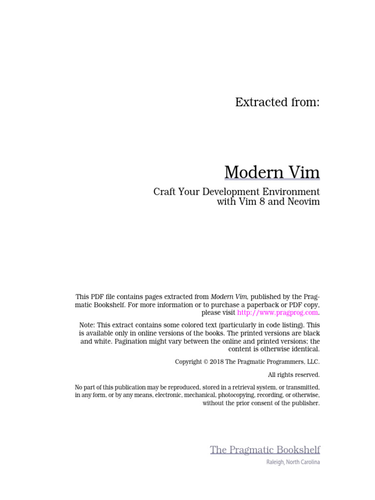 Modern Vim Craft Your Development Environment With Vim 8 and Neovim | PDF | Computing | Software