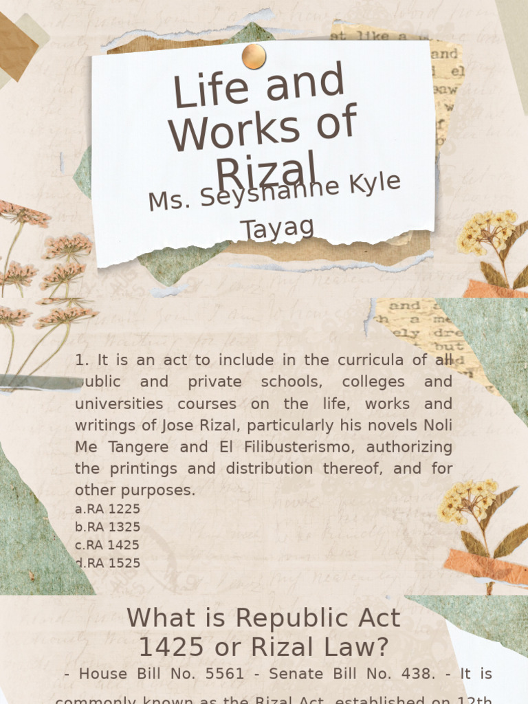 Life and Works of Rizal 1 | PDF | Philippines