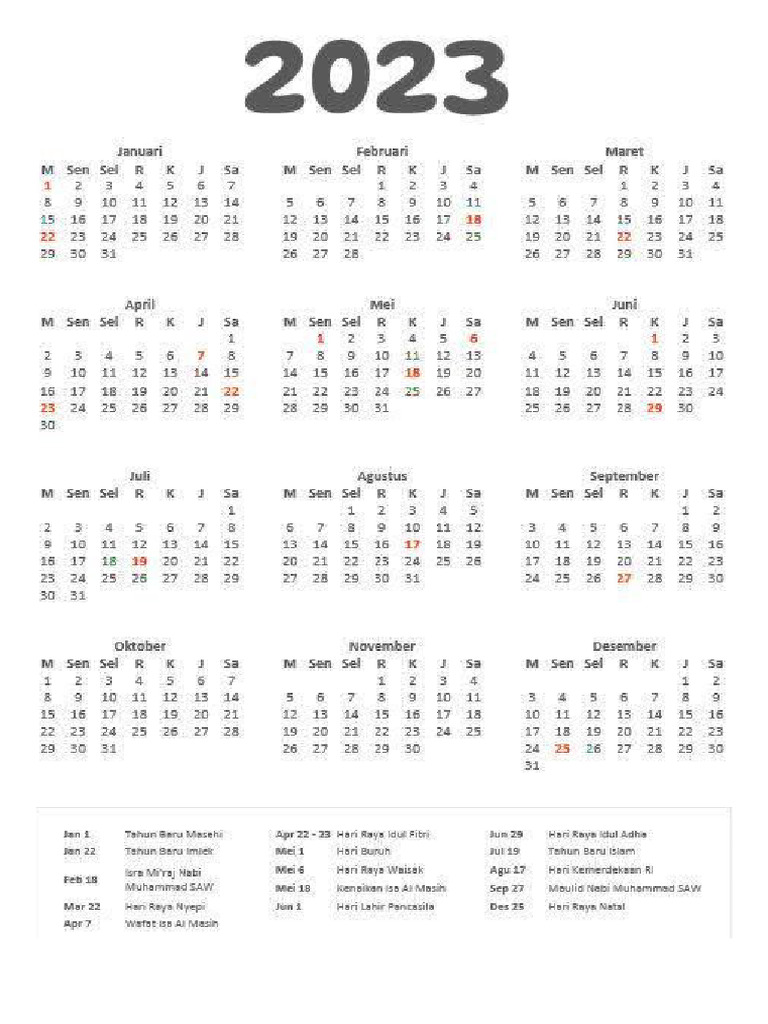 Kalender 2023 | PDF