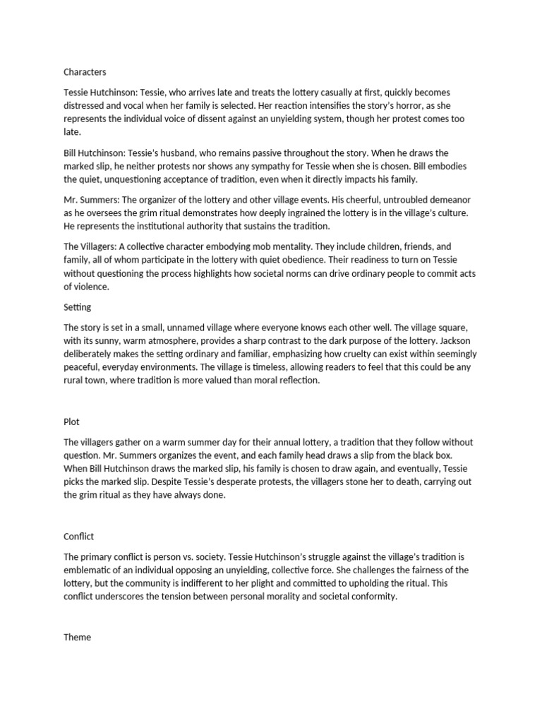 Characters | PDF | Plot (Narrative) | Narrative