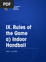 Handball Court Dimensions and Rules | PDF | Sports & Recreation