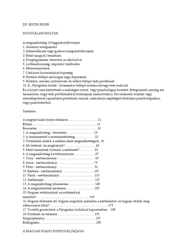 DR Edith Fiore - Nyugtalan Holtak | PDF
