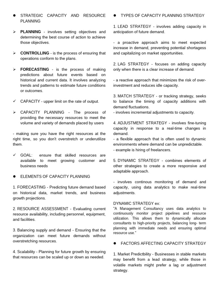Strategic Capacity Planning Guide | PDF | Forecasting | Scalability