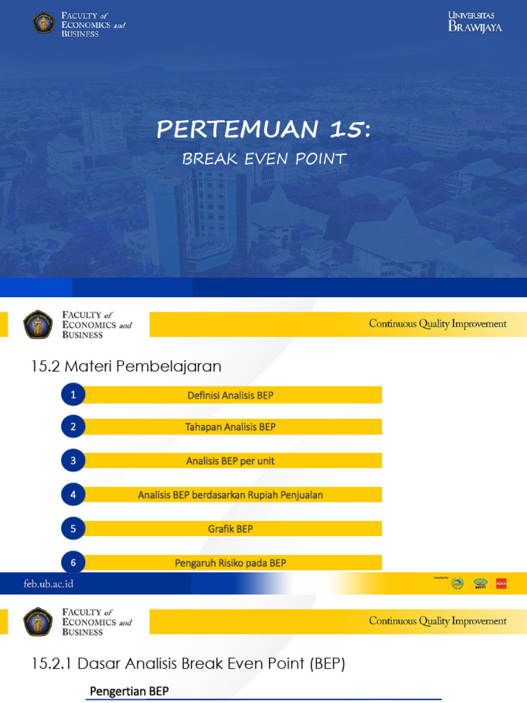 Pertemuan 15 Break Even Point | PDF
