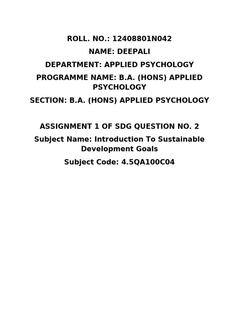 SDG Assignment 1 Question 2 | PDF | Cost Of Living | Economic Inequality