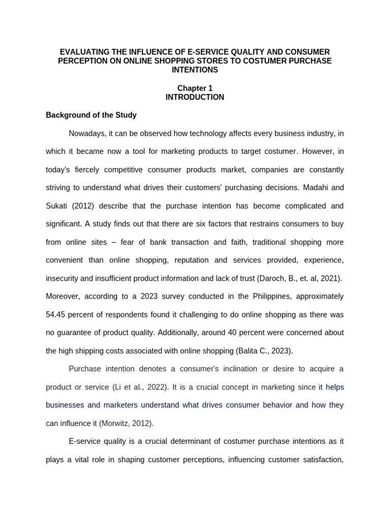 CHAPTER 1 - Lackings in RRL | PDF | Online Shopping | Consumer Behaviour