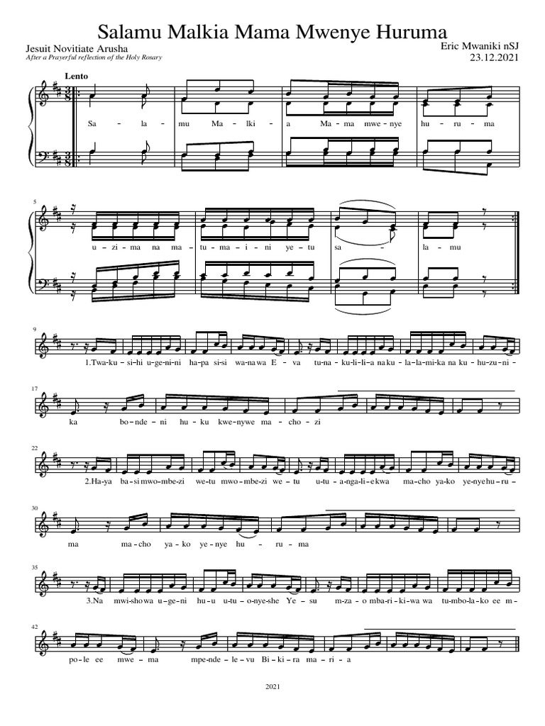 Salamu Malkia Mama Mwenye Huruma | PDF