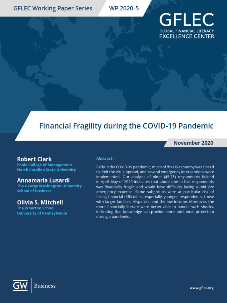 Working Paper Financial Fragility During The COVID 19 Pandemic | PDF ...