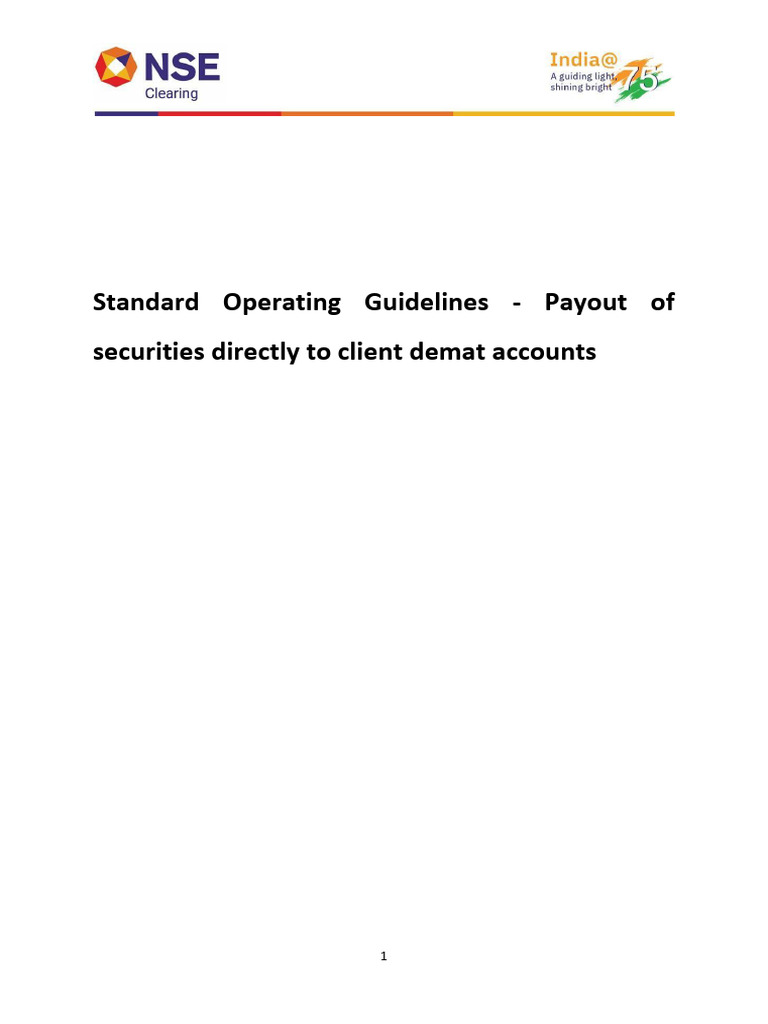 Annexure 1 - Standard Operating Guidelines - DirectPayOutToClients ...