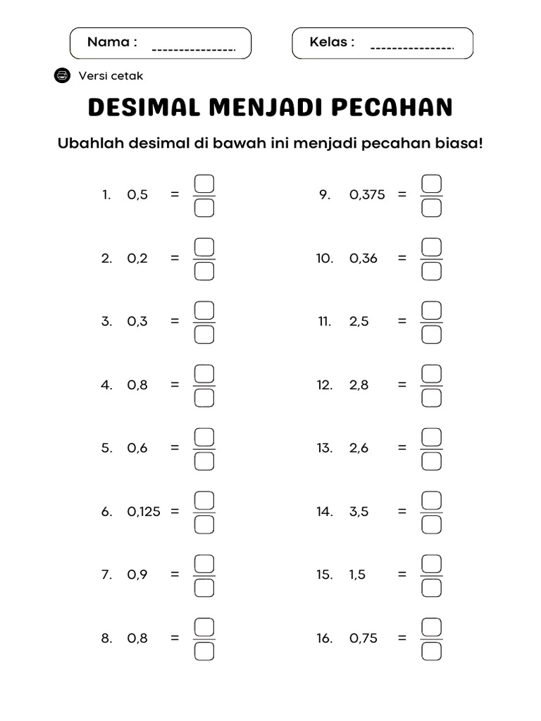 Desimal Dan Drill Perkalian | PDF | Teaching Methods & Materials