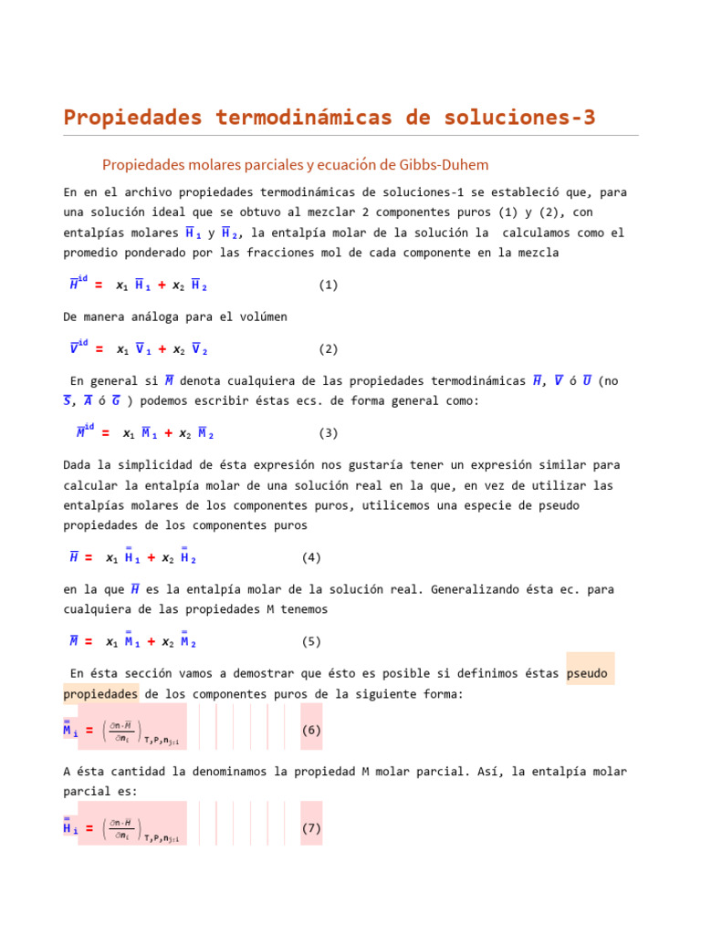 Propiedades Termodinámicas de Soluciones-3b | PDF | Objetos matemáticos | Matemáticas