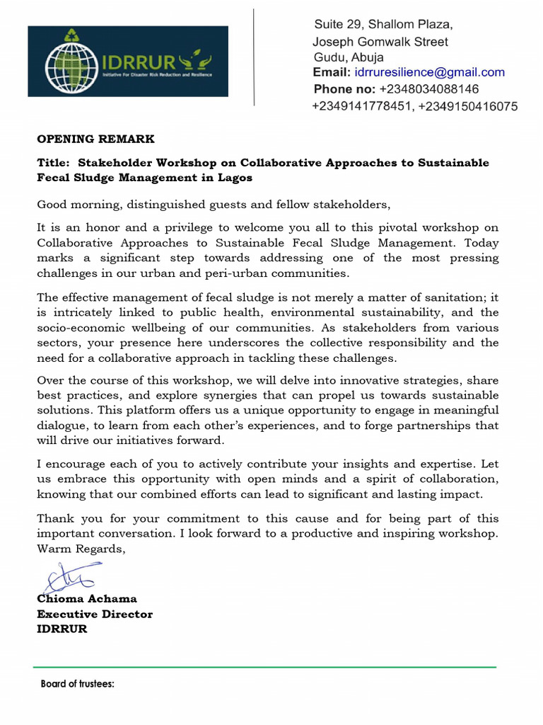 IDRRUR Opening remark | PDF