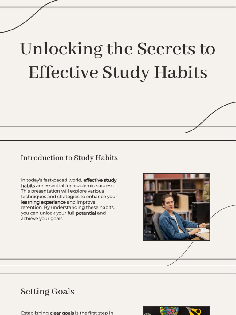 Slidesgo Unlocking The Secrets To Effective Study Habits 20241110084520f6is | PDF