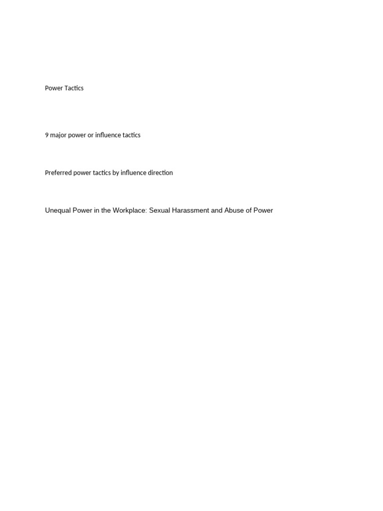 Power Tactics | PDF