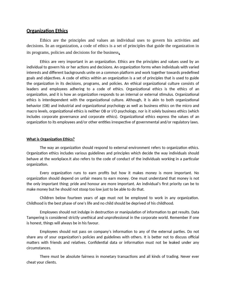 1st Chapter Ethical Management | PDF | Business Ethics | Organizational Culture