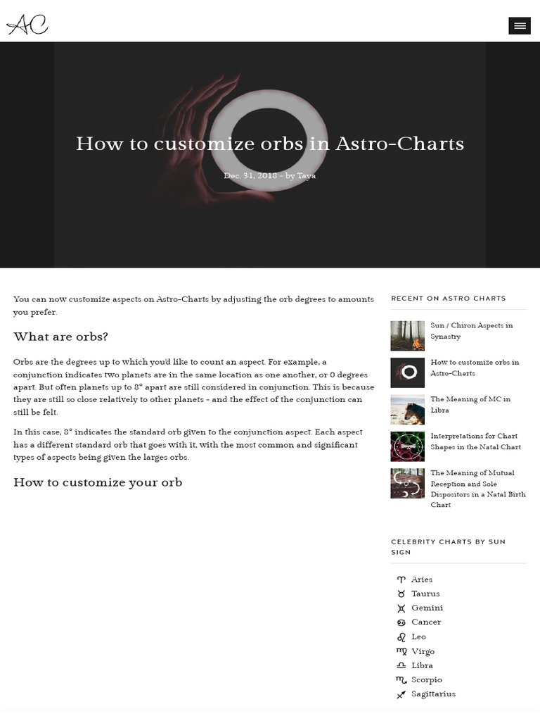 How To Customize Orbs in Astro-Charts | PDF | Astronomy | Technical ...