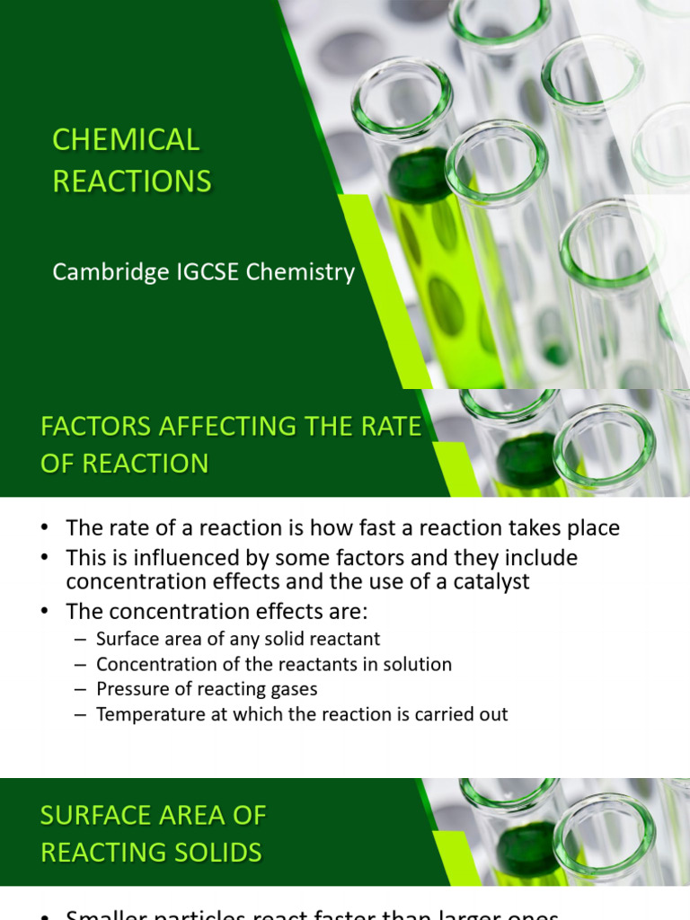 Igcse - Chemical Reactions | PDF | Redox | Reaction Rate